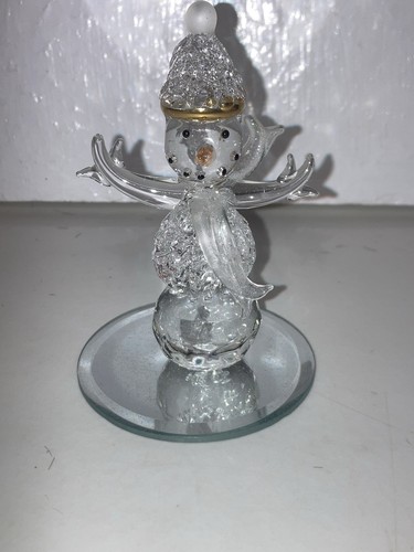 Spun Glass Snowman Figurine 24 Karate Gold Plated | eBay