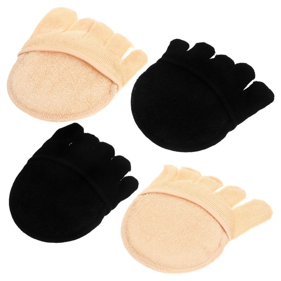 2 Pairs/pack Toe Separating Socks with Slots Non Skid Forefoot Half ...