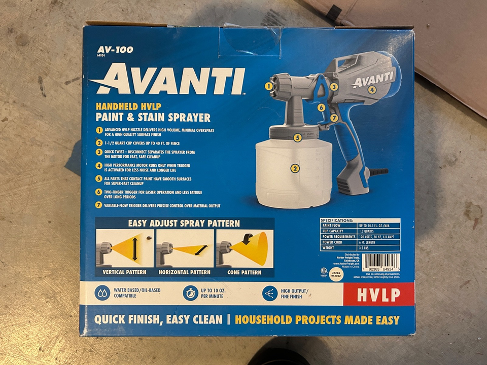 Avanti Electric Paint & Stain Sprayer HVLP Handheld AV-100 | eBay