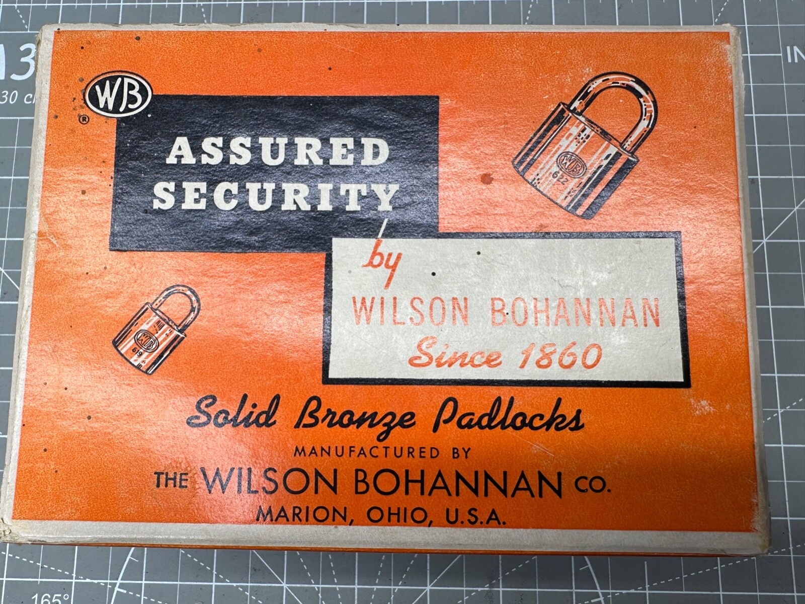 WILSON BOHANNAN PADLOCK, SOLID BRONZE, MADE IN USA, 3" SHACKLE, NEW OLD ...