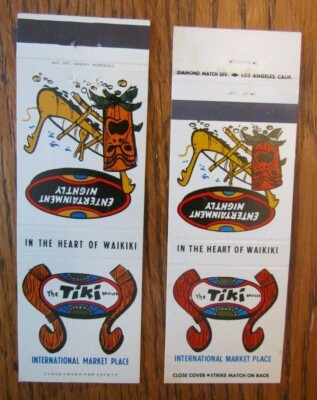 TIKI MATCHBOOK MATCHCOVERS: TIKI BROILER POLYNESIAN FOOD WAIKIKI HAWAII ...
