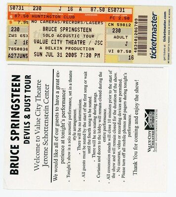 Bruce Springsteen Ticket Stub Devils & Dust Columbus Ohio 7/31/05 | eBay