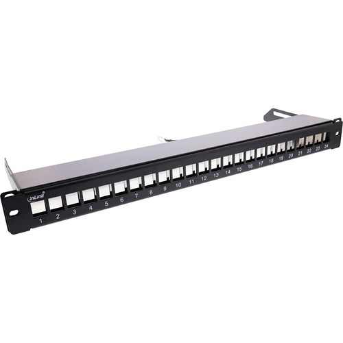 InLine Patchfeld 24-fach, Keystone Snap-In Leerblech Patchpanel, 48 ...