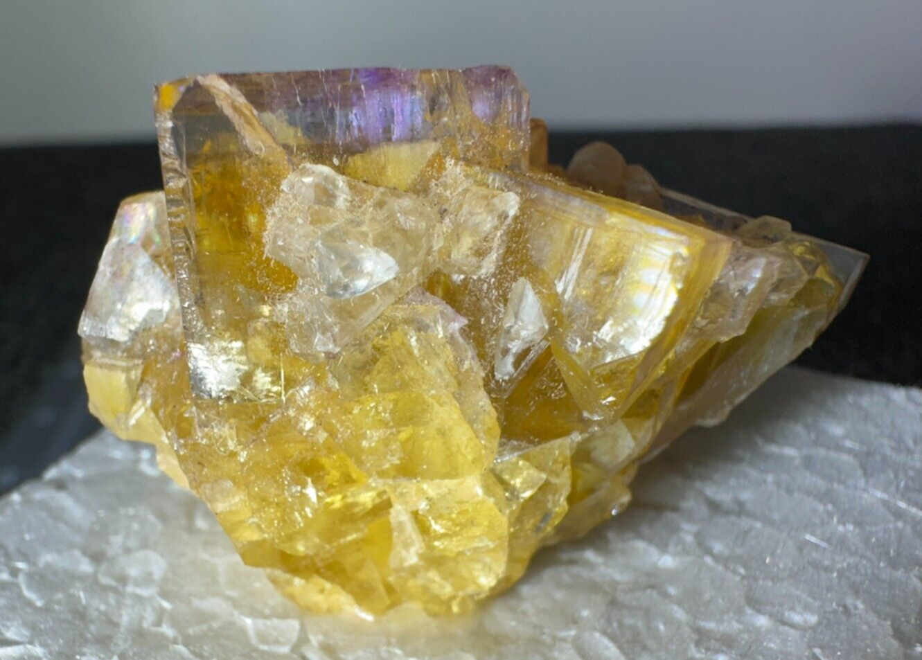 2" LIGHT PURPLE OVER AMBER FLUORITE CRYSTALS Cave In Rock Illinois ...