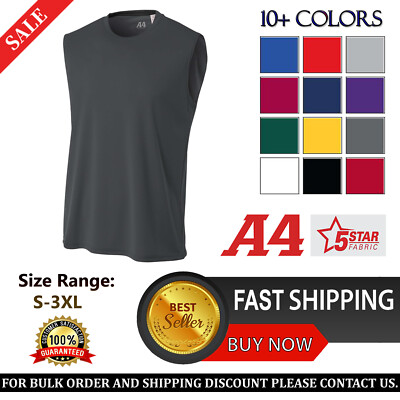 A4 Mens 4oz. Micro Poly Interlock Cooling Performance Muscle Tee N2295 ...