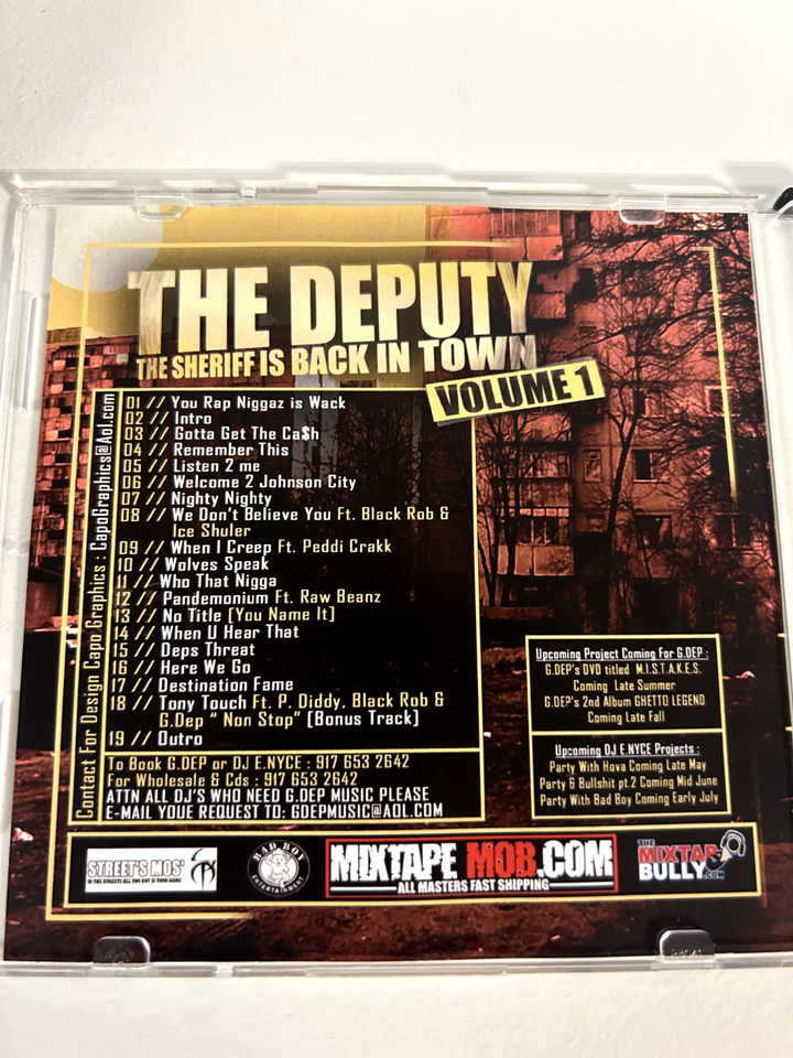 DJ E NYCE G DEP THE NEW DEPUTY IN TOWN RARE BAD BOY NYC PROMO MIXTAPE ...