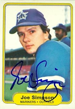 Joe Simpson autographed Baseball Card (Seattle Mariners) 1982 Fleer ...
