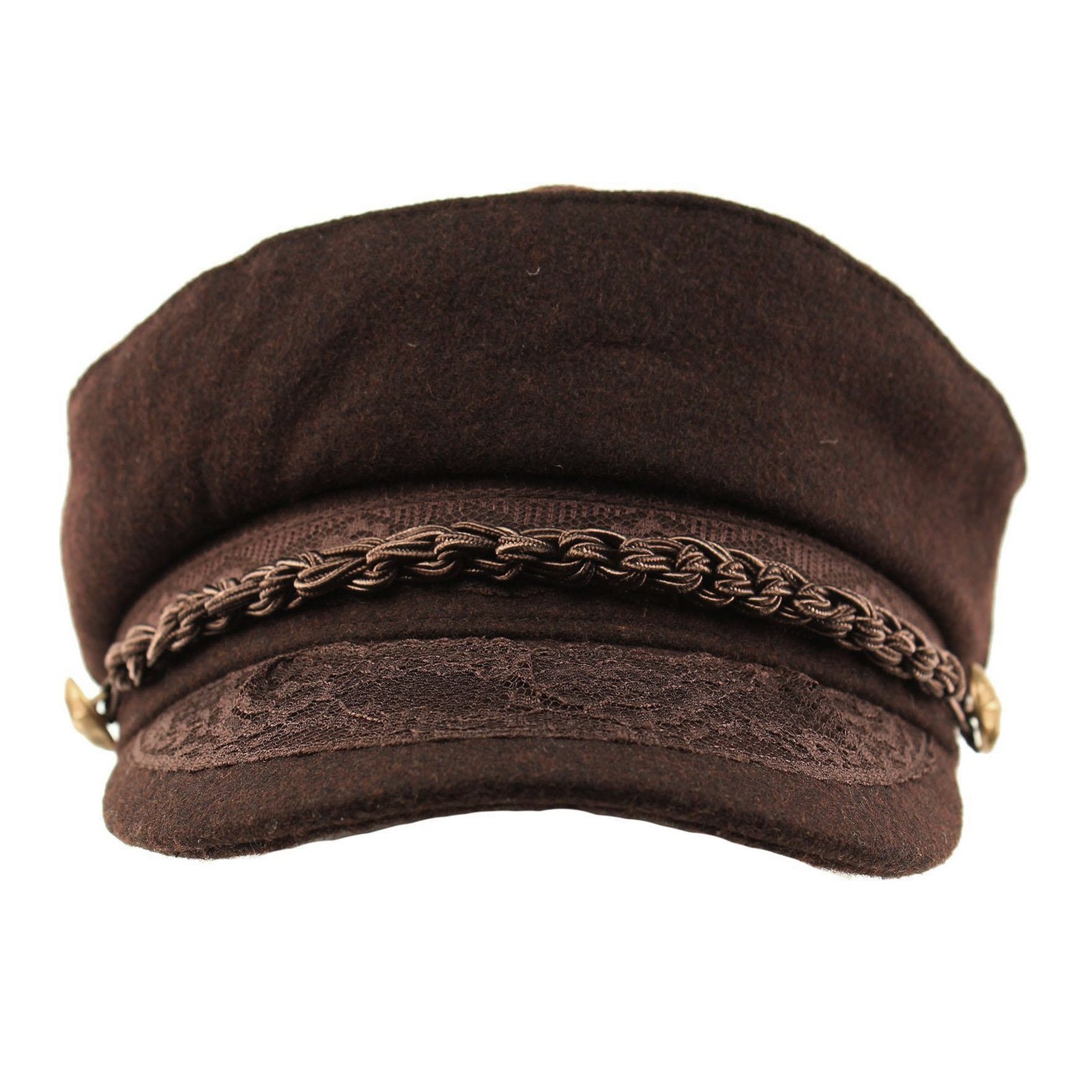 Men's Greek Fisherman Sailor Fiddler Winter Wool Driver Hat Flat Cap (L ...