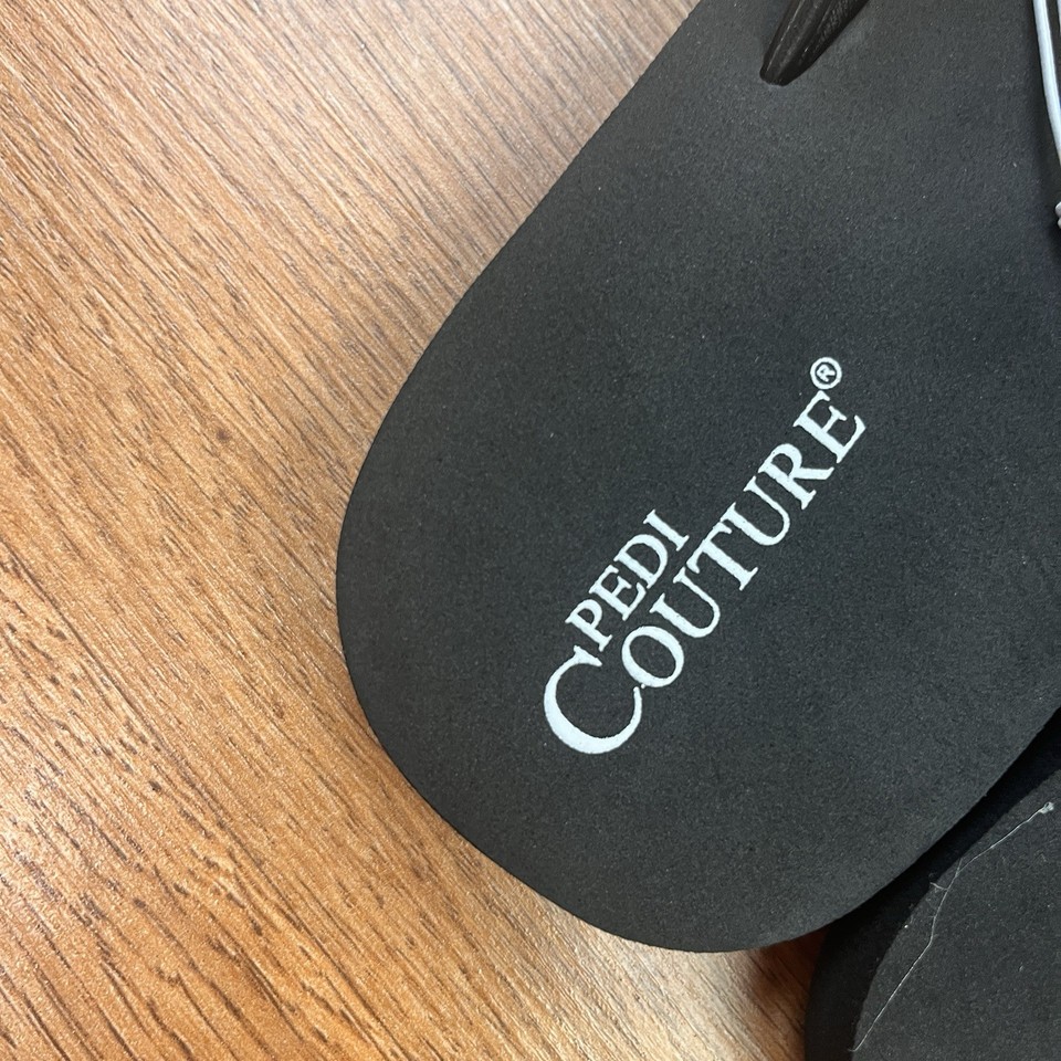 Pedi Couture Pedicure Sandals Built in Toe Separators Black Large 8.5-9 ...