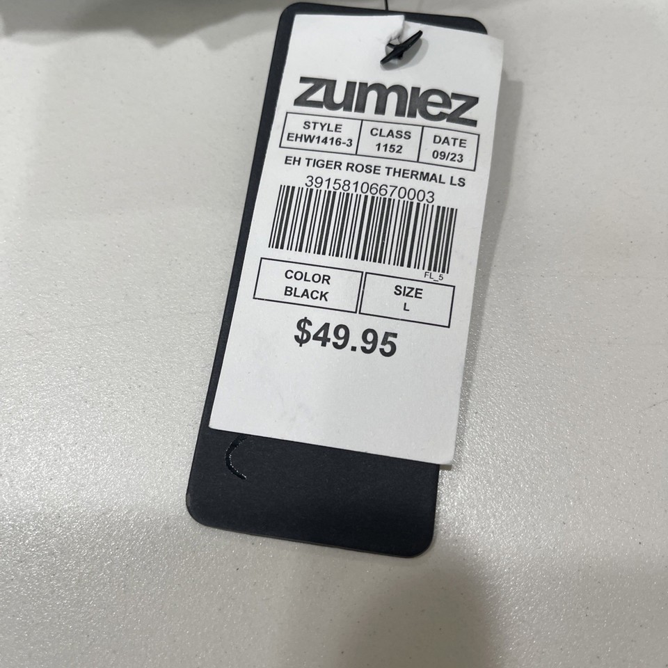 Ed Hardy Tiger Rose Black Thermal Long Sleeve Notched T-Shirt Black L ...