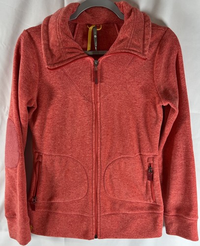 Lole Full Zip Fleece Sweater Jacket Heather Red size Small Elbow ...