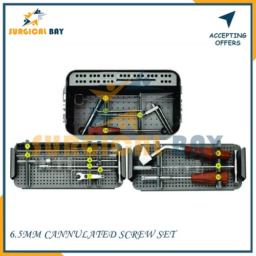 6.5mm Cannulated Screw Set Orthopedic Instruments Set Premium Quality ...
