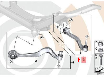 BMW Genuine Control Arm Wishbone Left Repair Kit E60 31122347951 for ...