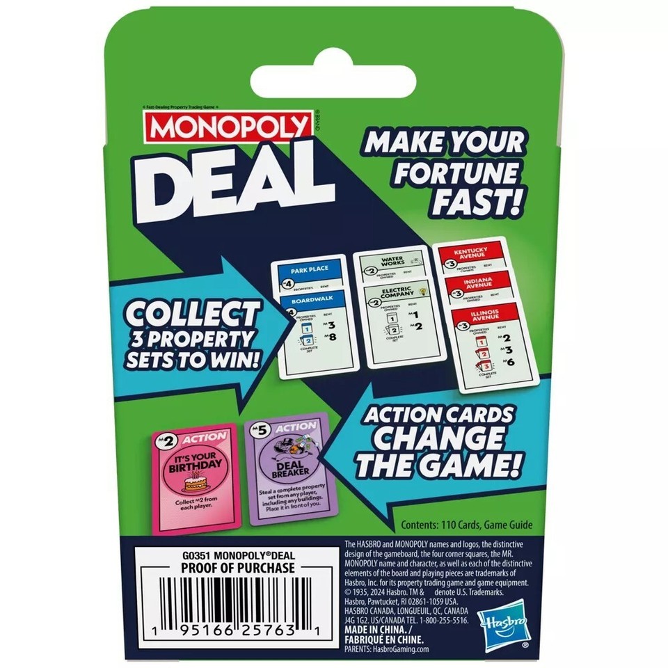 Game Night Card Games Bundle Monopoly Deal 2024 & UNO Flip double-sided ...