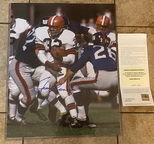 JIM BROWN Autographed Signed 16x20 Cleveland Browns Photo UDA LE 80/132 ...