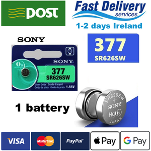 SR626SW 1.55V SONY Lithium Coin Button Cell Battery D377, 377,GP377 ...