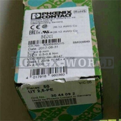 50PCS Phoenix Contact UT 2.5-PE 3044092 Ground Terminal NEW | eBay