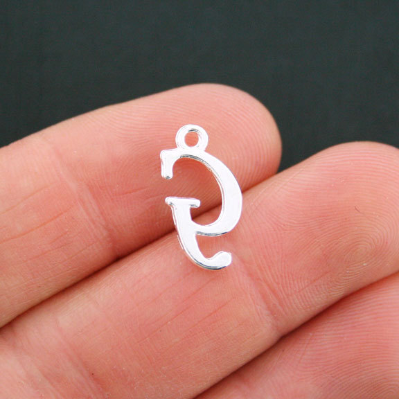 6 Letter G Charms Antique Silver Tone Cursive Alphabet - SC5354 | eBay