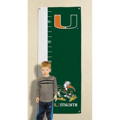 Ncaa University Of Miami Hurricanes Growth Chart Banner W Grommets