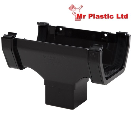 Polypipe 112mm Square Line Rain Water Gutter Fittings in Black | eBay UK