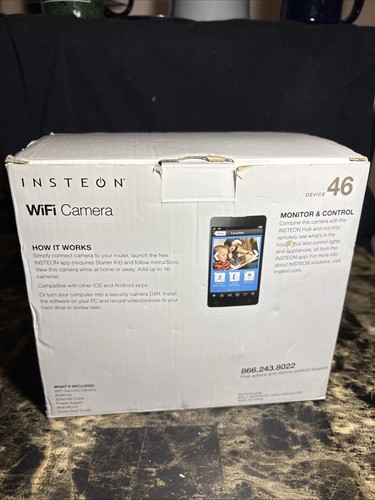 Insteon WiFi Camera W/ Pan Tilt & LED Night Vision Device 46 75790WH | eBay