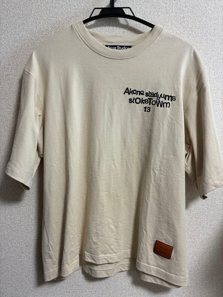 Acne Studios Logo T-Shirt Beige Cotton Short Sleeve Men's Size S | eBay