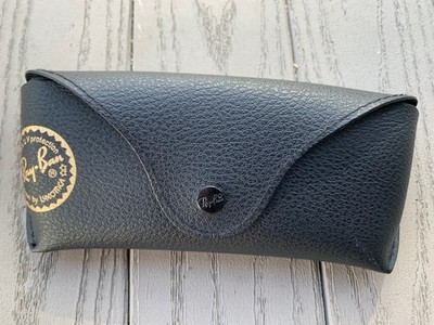 Ray Ban Sunglasses Storage Case Only Button Closure Black Leather ...