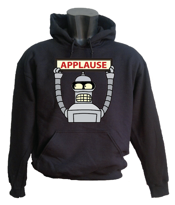 FELPA CON CAPPUCCIO UNISEX "BENDER FUTURAMA APPLAUSE" DONNA UOMO ...