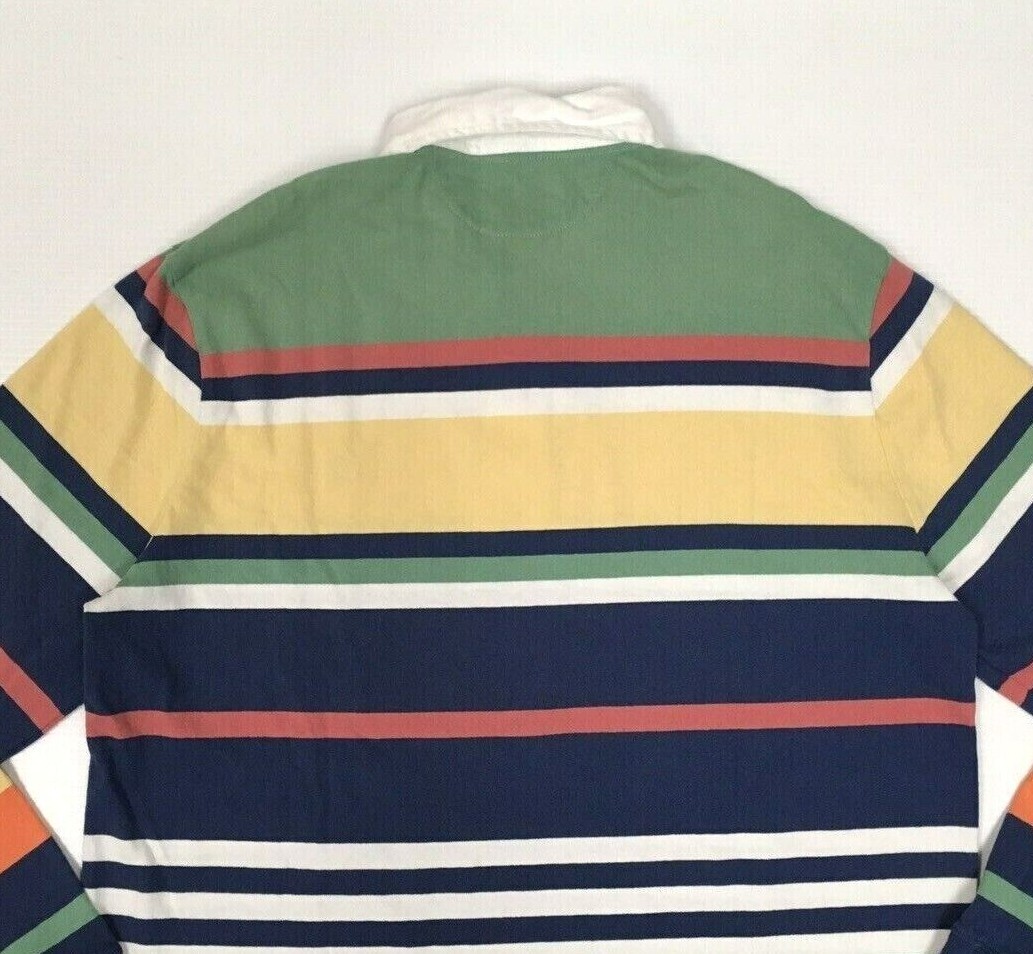 Polo Ralph Lauren VTG Retro Colorblocked Distressed Rainbow Striped ...