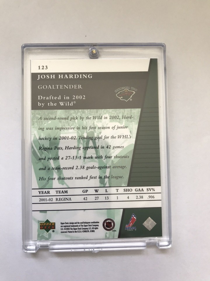 Josh Harding UD Rookie Inspirations #123 | eBay