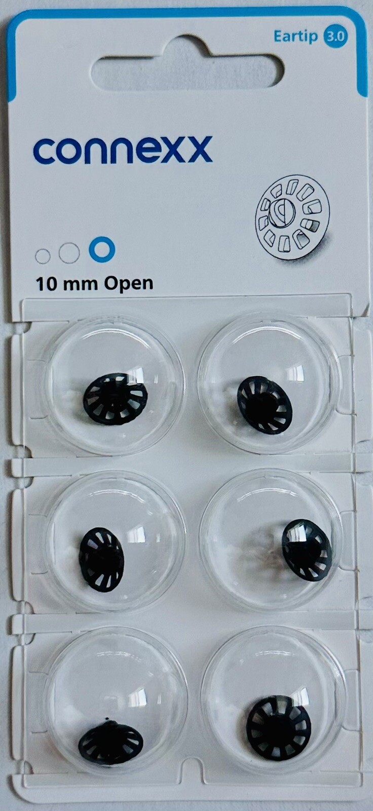 2 Pack 10mm Open Connexx 3.0 Eartip Dome. Fits Signia Rexton Widex ...