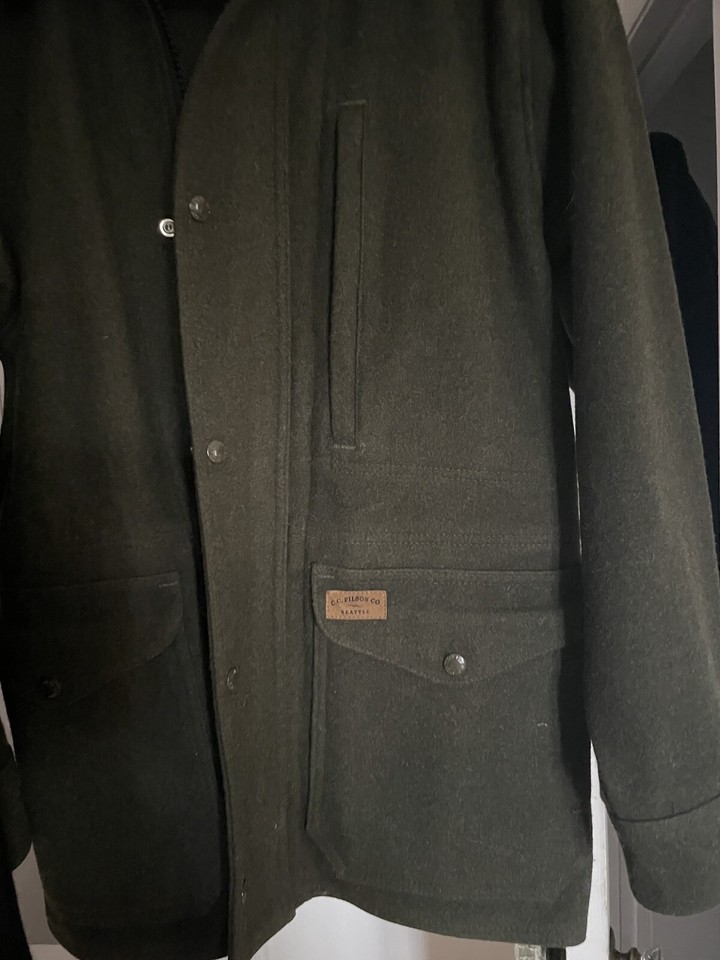 Filson Men’s Green Weekender jacket 100% wool Coat new made in USA | eBay