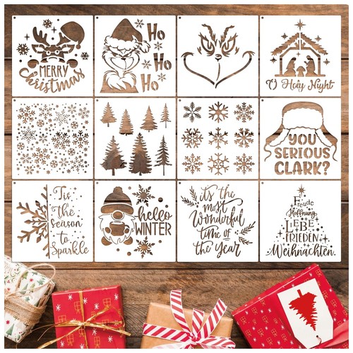 Christmas Stencils for Crafts Small Reusable Christmas Holiday Stencils ...