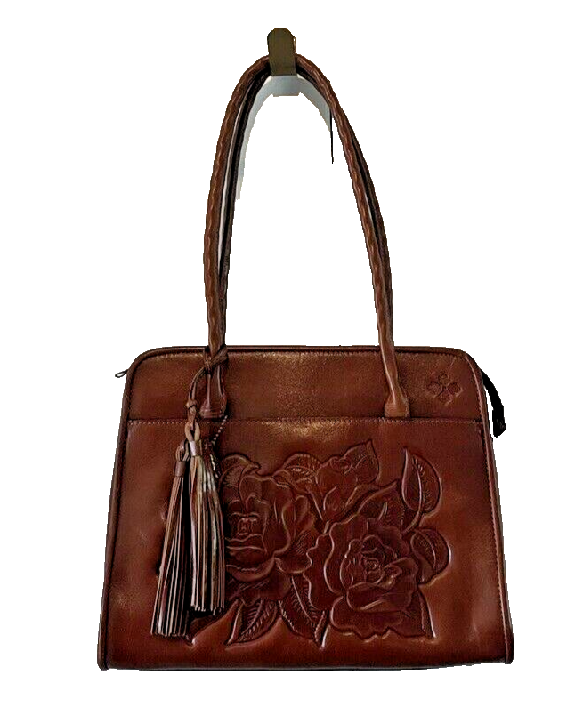 Patricia Nash Rose Tooled Tan Leather Paris Satchel NWT! BEAUTIFUL!! | eBay