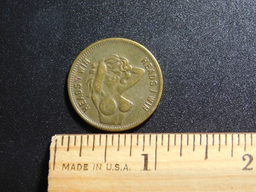 11x3925/9 VINTAGE FUNNY MEDAL TOKEN COIN HEADS I WIN TAILS YOU LOSE | eBay