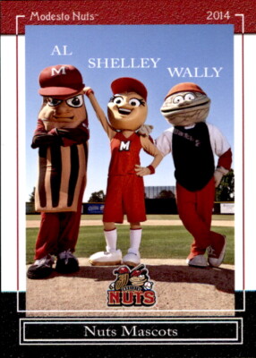 2014 Modesto Nuts Grandstand #19 Nuts Mascots Al Almond, Wally Walnut ...
