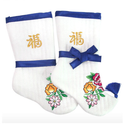 BEOSEON, TRADITIONAL KOREAN SOCKS, BOY BABY BLUE SOCKS, FLOWER ...
