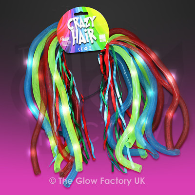 Flashing Crazy Noodle Hair Light Up Dreadlocks Head Band lot | eBay UK