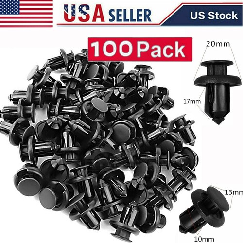 100 Pcs Bumper Clips 10mm Hood Fender Push Rivets Retainer Fasteners ...