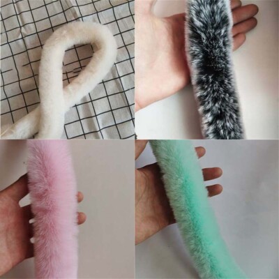 1M Faux Rabbit Fur Strap Trimming Ribbon Fluffy Furry Sewing Craft Coat ...
