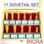 11 pc 1/2" Shank Dovetail and Straight Router Bit Set For INCRA ...
