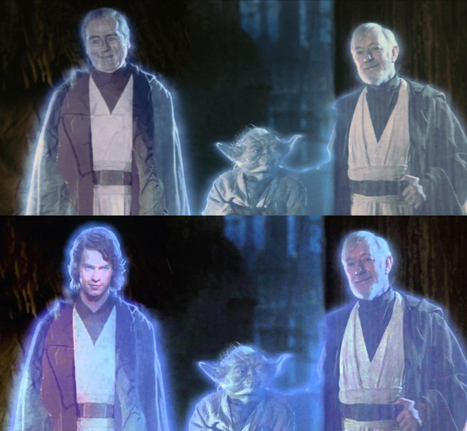Force Ghost Anakin Skywalker Yoda & Obi-wan Kenobi custom figures Star ...