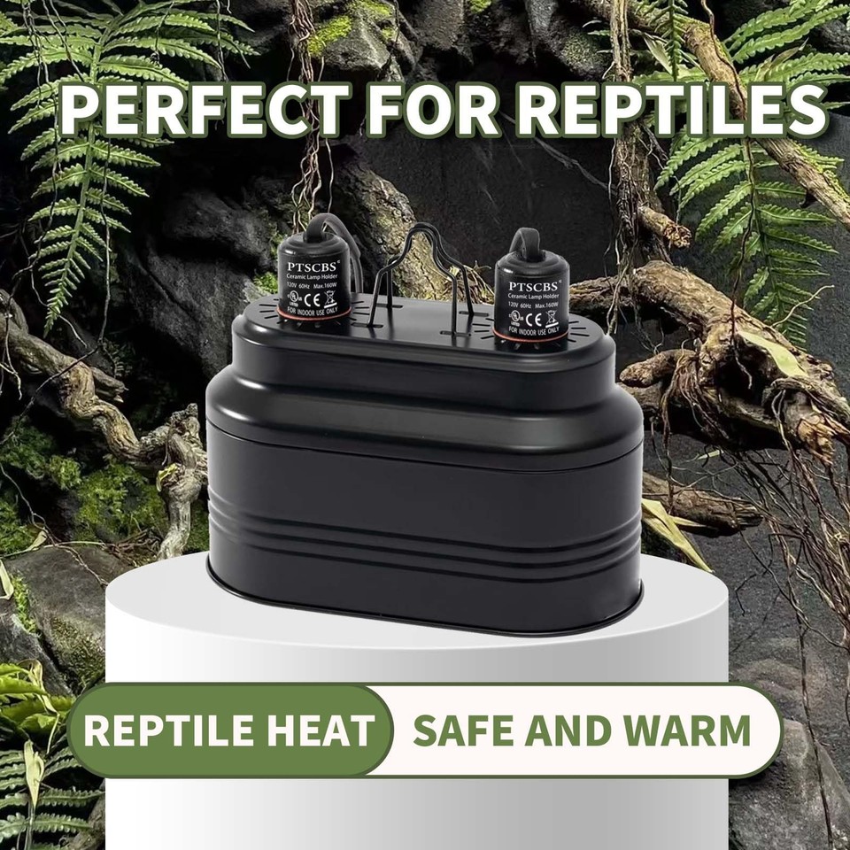 Dual Reptile Light Fixture-Max 160Wwith Switches Fits Reptile Light ...