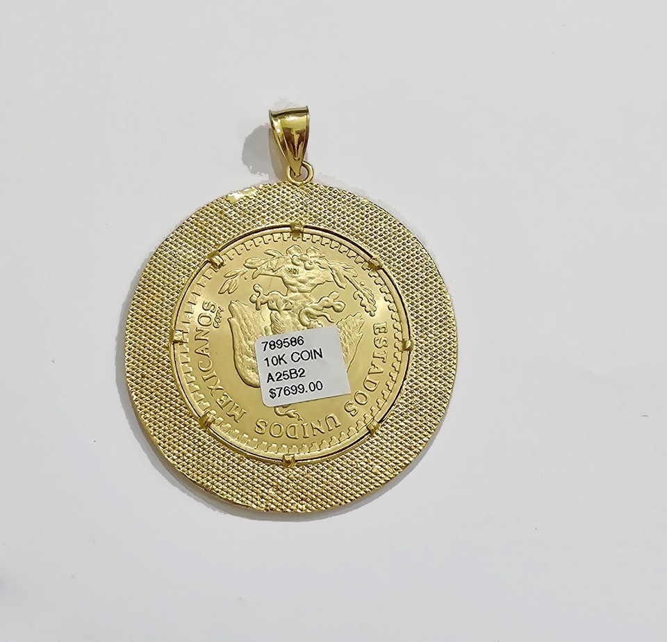 Centenario Coin Solid 10k Yellow Gold 50 Pesos 1947 Mexican Centenaro ...