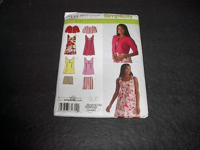 Simplicity pattern 2939 Misses/Miss Petite Mini Dress-Shorts &Jacket ...