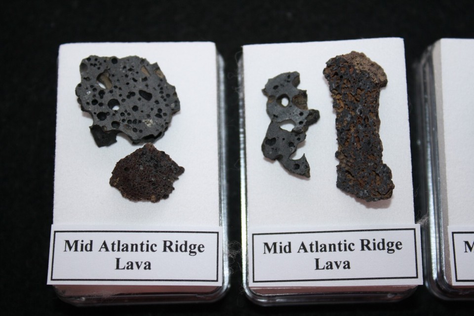 Azores Volcanic vesicular lava slices 2 types Mid Atlantic Ridge in ...