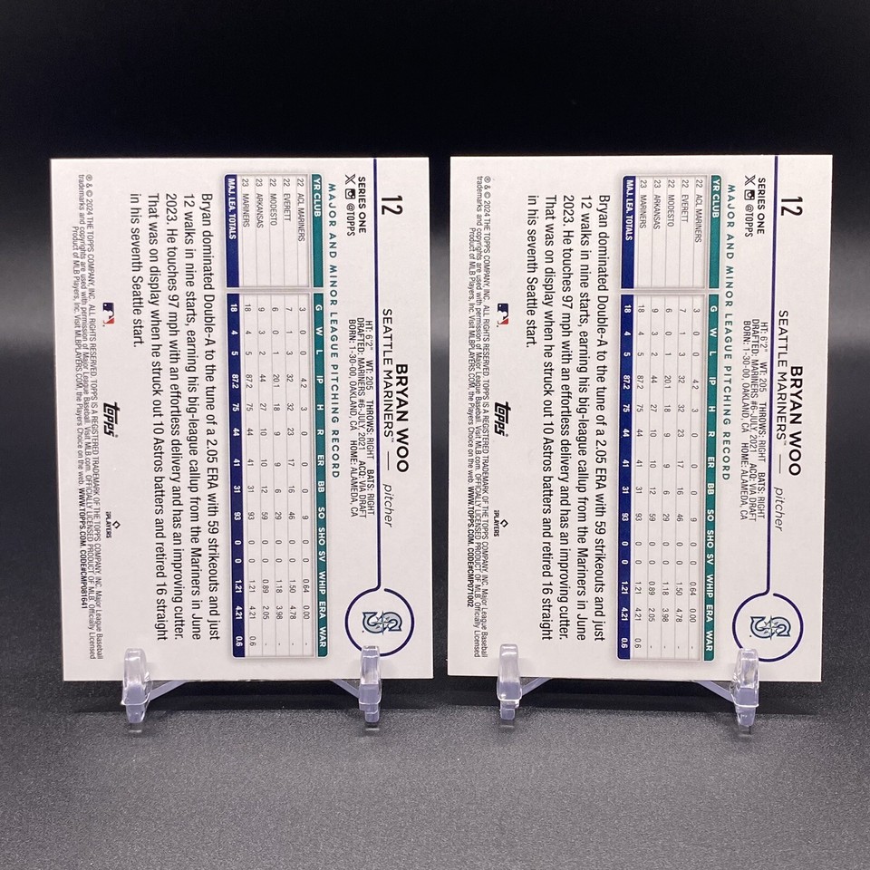 Holiday Foil! 🚨2024 Topps Easter Bryan Woo RC Seattle Mariners Rookie ...