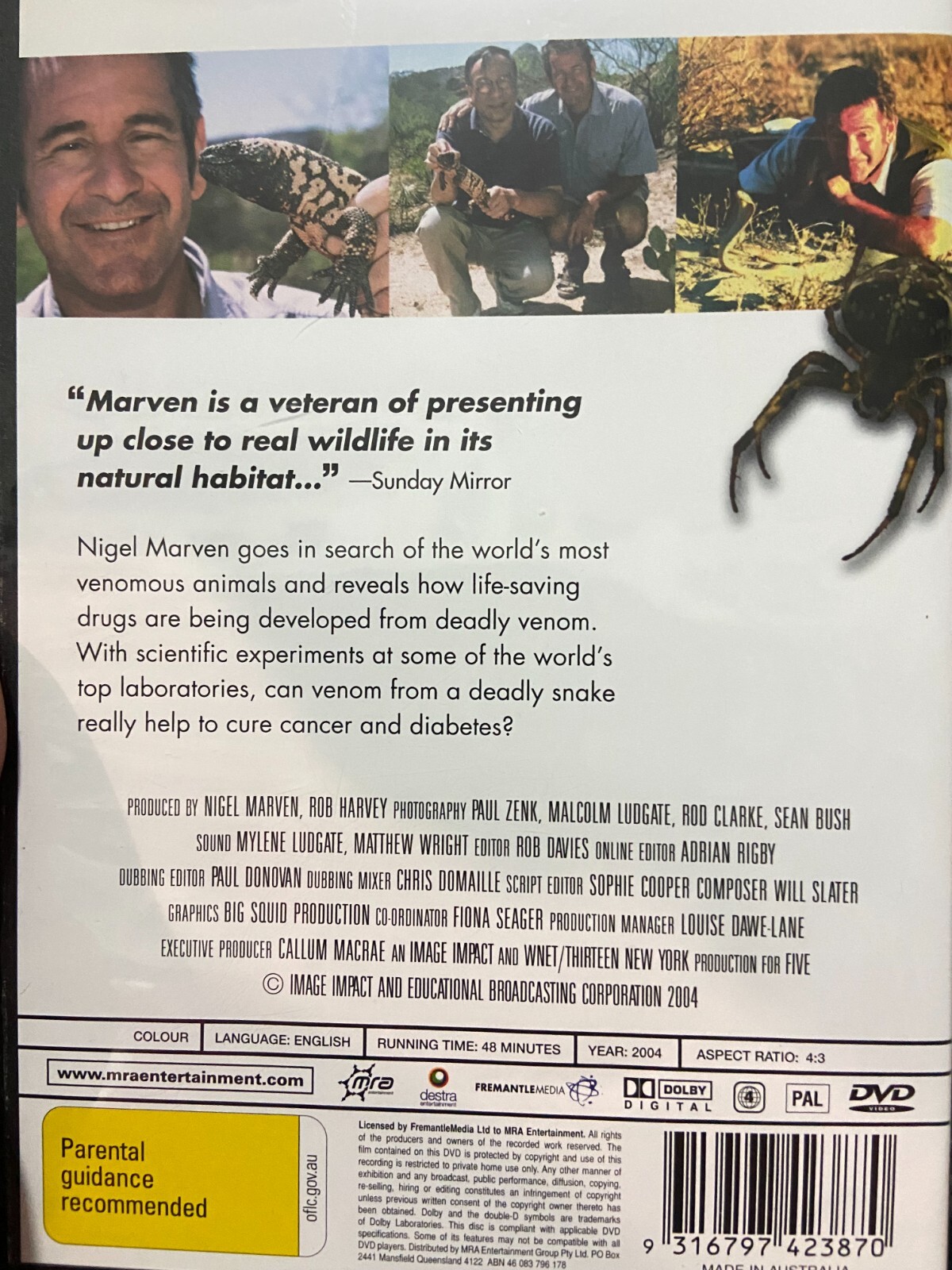 NIgel Marven's Venom Hunters region 4 DVD (venomous animals documentary ...