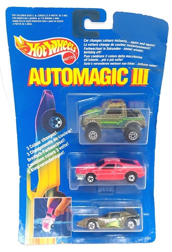 Vintage 1989 Hot Wheels Automagic III Color Change Car 3-Pack / Mattel ...
