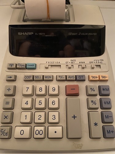 Sharp EL-1801V 12-Digit One-Touch Electric Commercial Printing ...